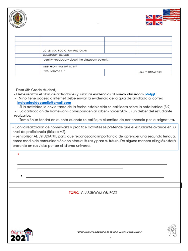 6th Grade Plan de Actividades English Week From May 10TH TO 14TH | PDF | Comunicación