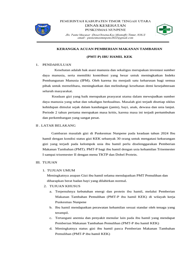 Kak Pmt Bumil Kek | PDF