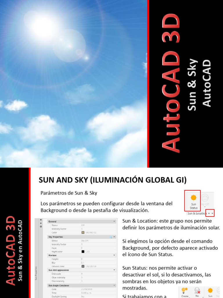 Sun Sky en Autocad | PDF | Cielo