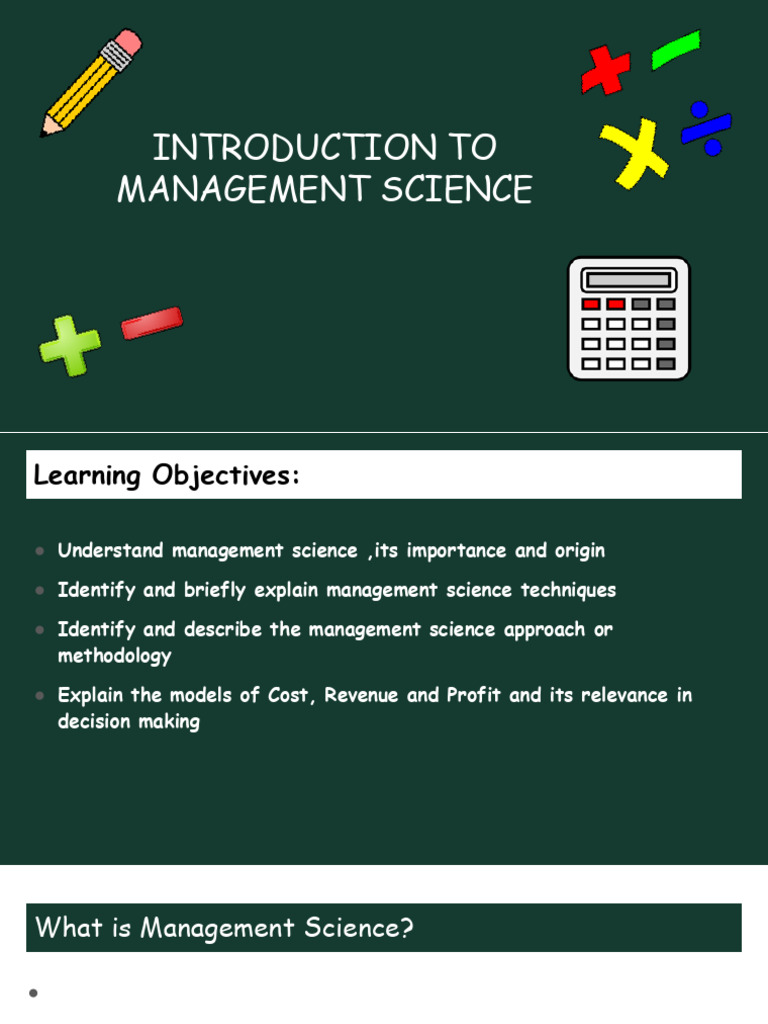 Introduction to Management Science | PDF | Science | Profit (Economics)