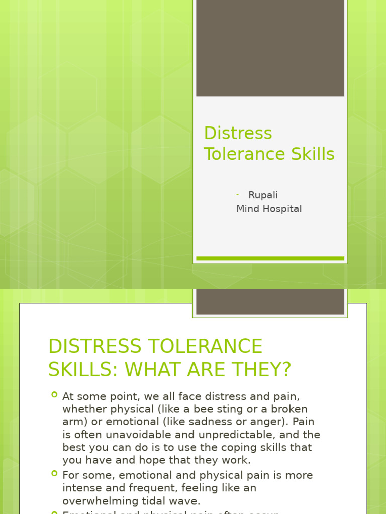Basic Distress Tolerance Skills | PDF | Self Harm | Thought