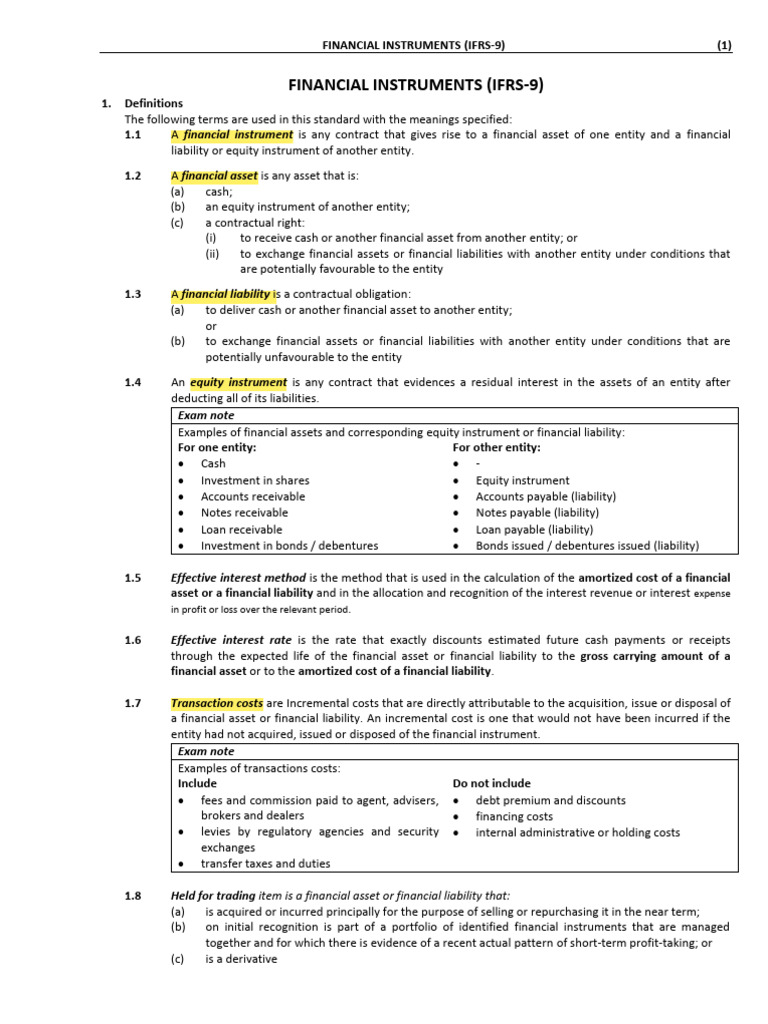 IFRS 9: Financial Instruments Overview | PDF | Fair Value | Historical Cost