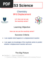 KS3 Chemistry Worksheet - Displacement Reactions | PDF