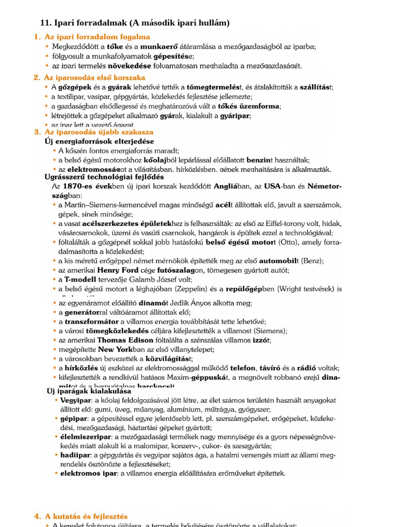 Ipari Forradalmak (A Második Ipari Hullám) | PDF