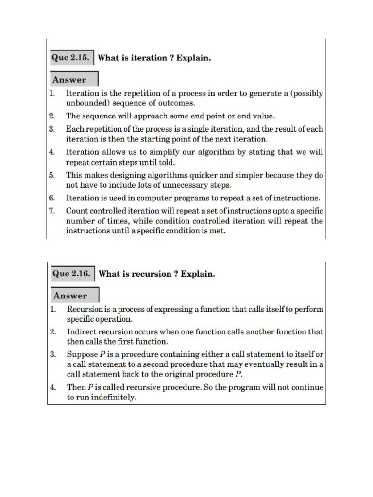Iteration and Recursion | PDF