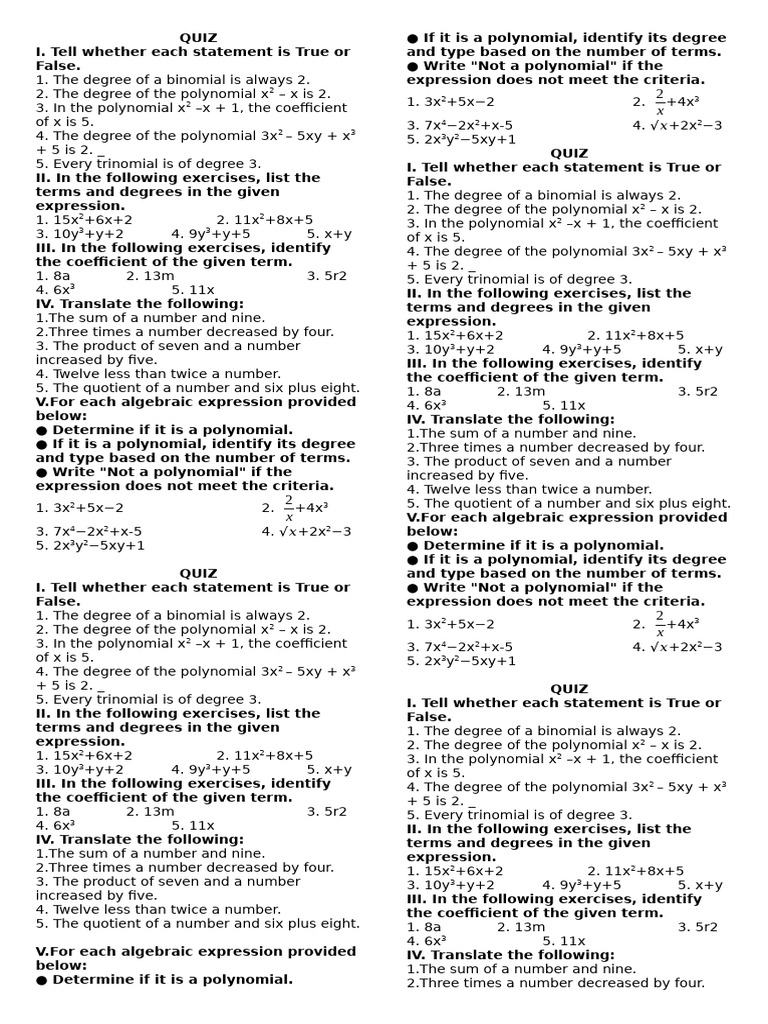 Quiz Q4W1 | PDF