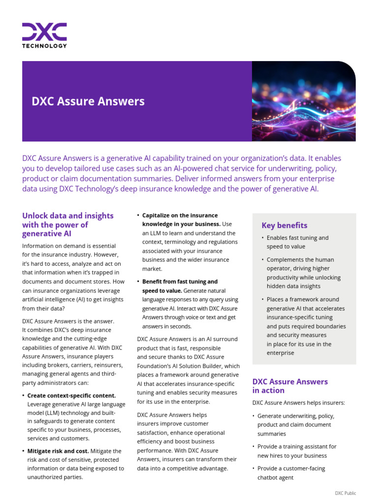 DXC Assure Answers Fact Sheet | PDF | Artificial Intelligence ...