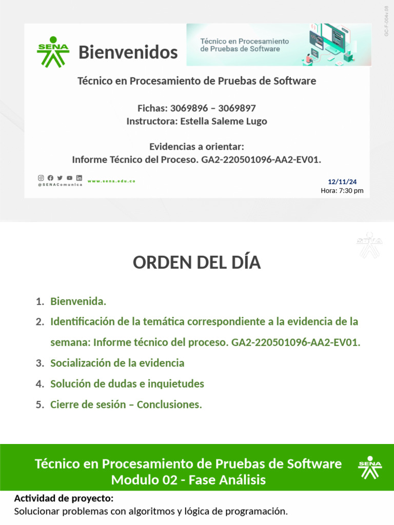 Informe Técnico Del Proceso. GA2-220501096-AA2-EV01!12!24 - 24 | PDF | Software | Algoritmos