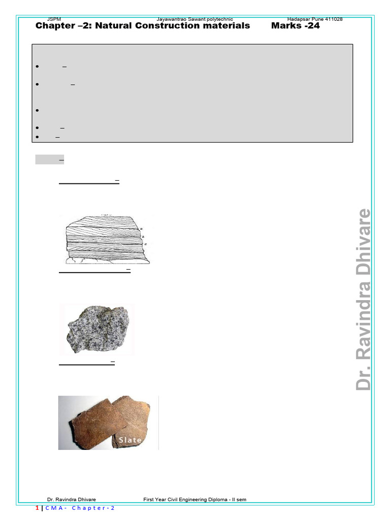 Natural Construction Materials Overview | PDF | Lime (Material) | Rock ...