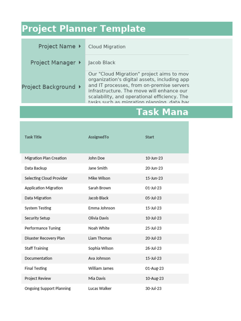 Project Planner Template | PDF | Microsoft Excel | Cloud Computing
