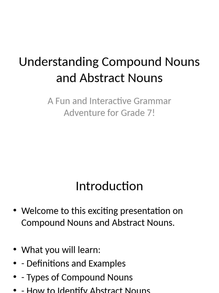 Compound Abstract Nouns Interactive | PDF