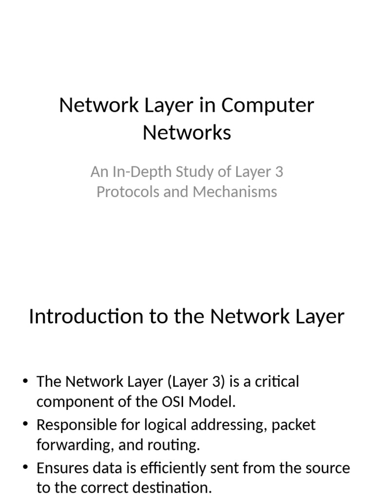 Network Layer Expanded Presentation | PDF | Routing | Computer Network