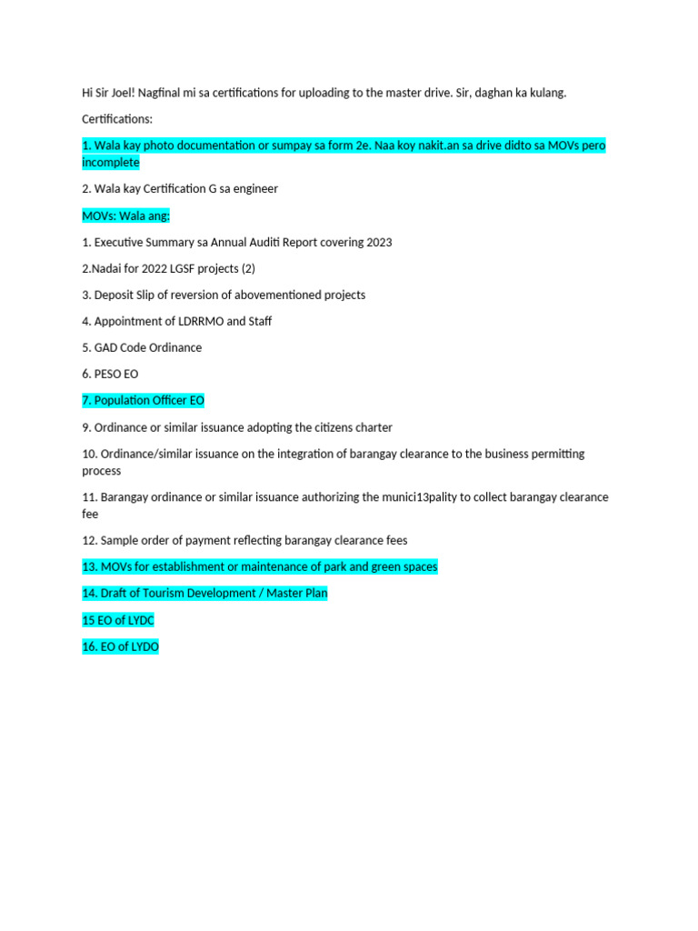 SGLG Lacking Docs | PDF