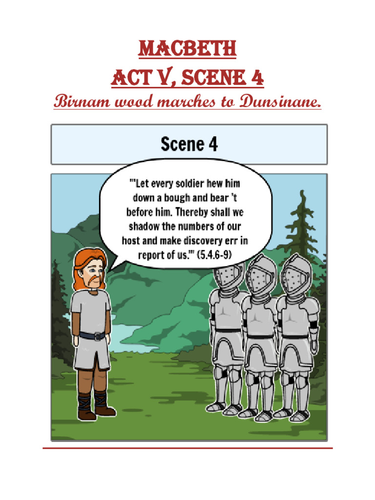 MACBETH Act V Scene 4 - 250114 - 124943 | PDF | Shakespearean Tragedies ...