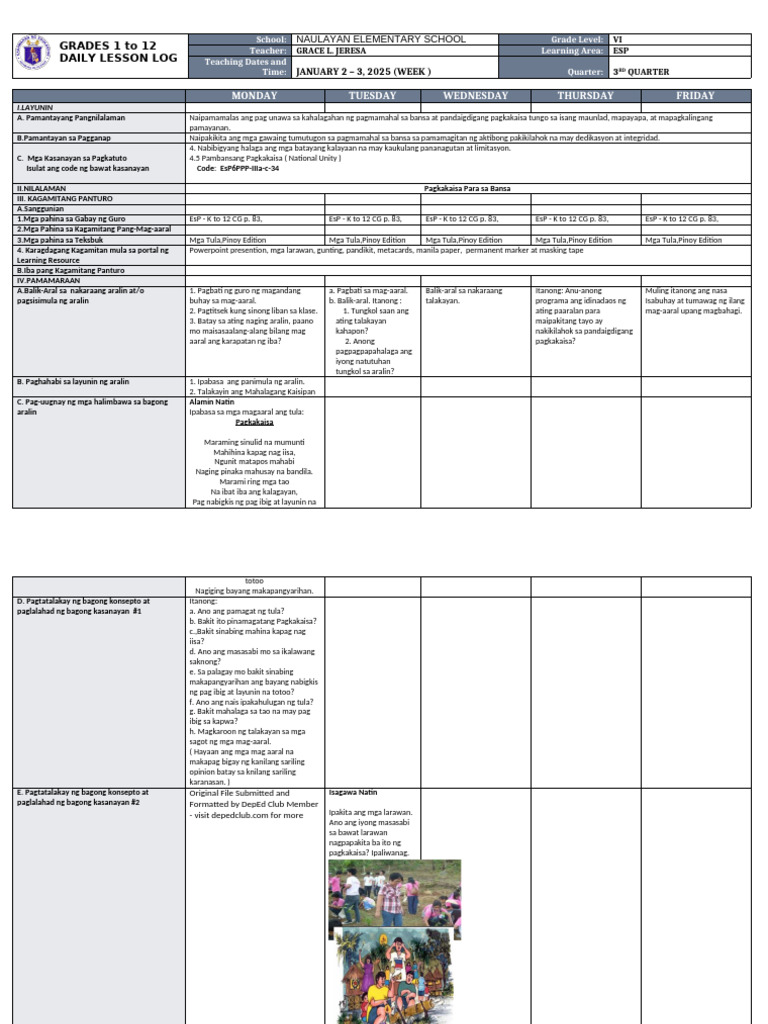 DLL - Esp 6 - Q3 - W4 | PDF