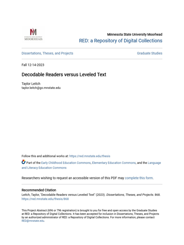 Decodable Readers vs. Leveled Text Analysis | PDF | Phonics | Literacy