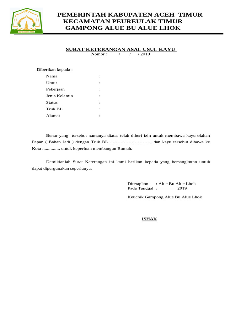 SK Asal Usul Kayu | PDF