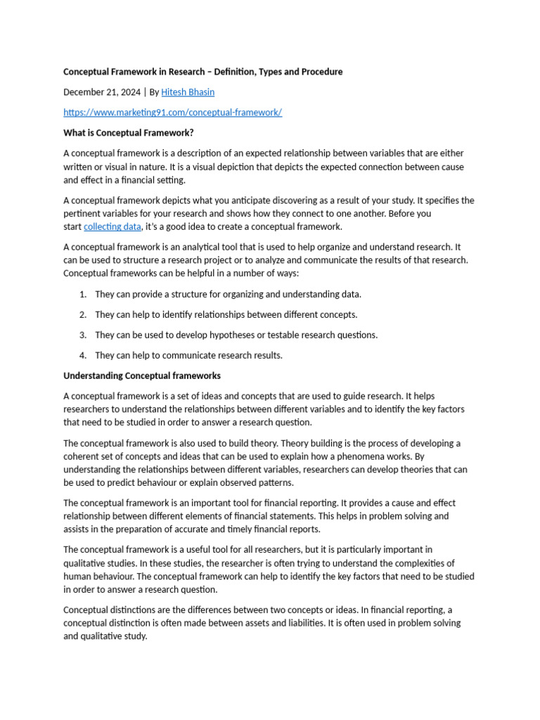 Understanding Conceptual Frameworks | PDF | Hypothesis | Theory