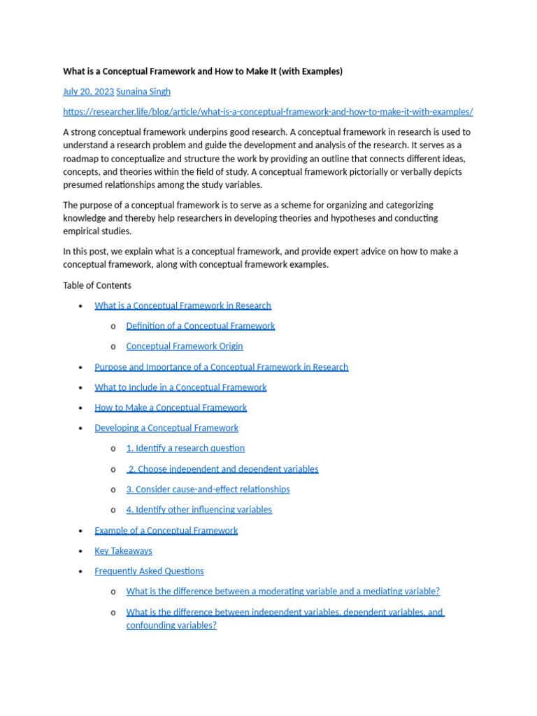 What Is A Conceptual Framework and How To Make It | PDF | Conceptual ...