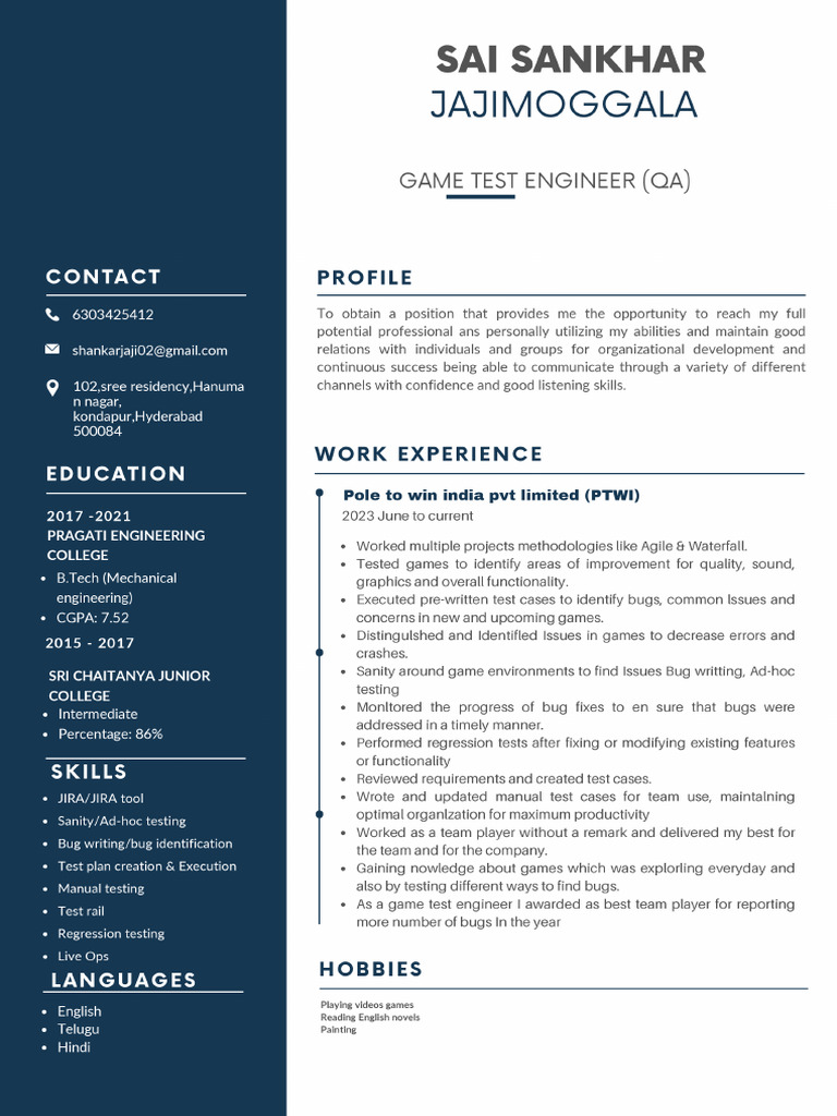 Shankar J Resume | PDF