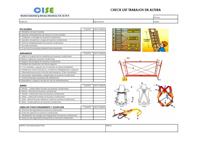 Checklist de Seguridad para Trabajos en Altura | PDF