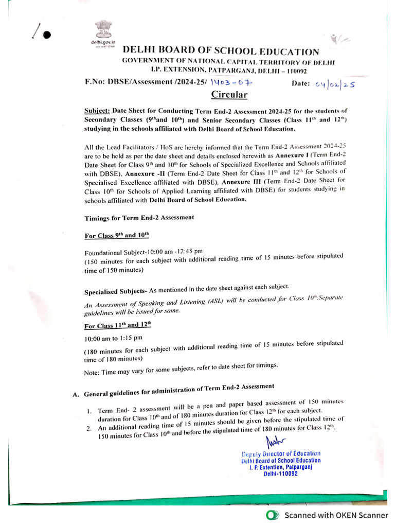 Date Sheet | PDF