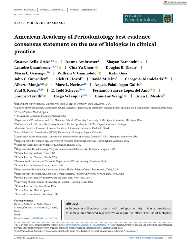 Journal of Periodontology - 2022 - Avila Ortiz - American Academy of ...
