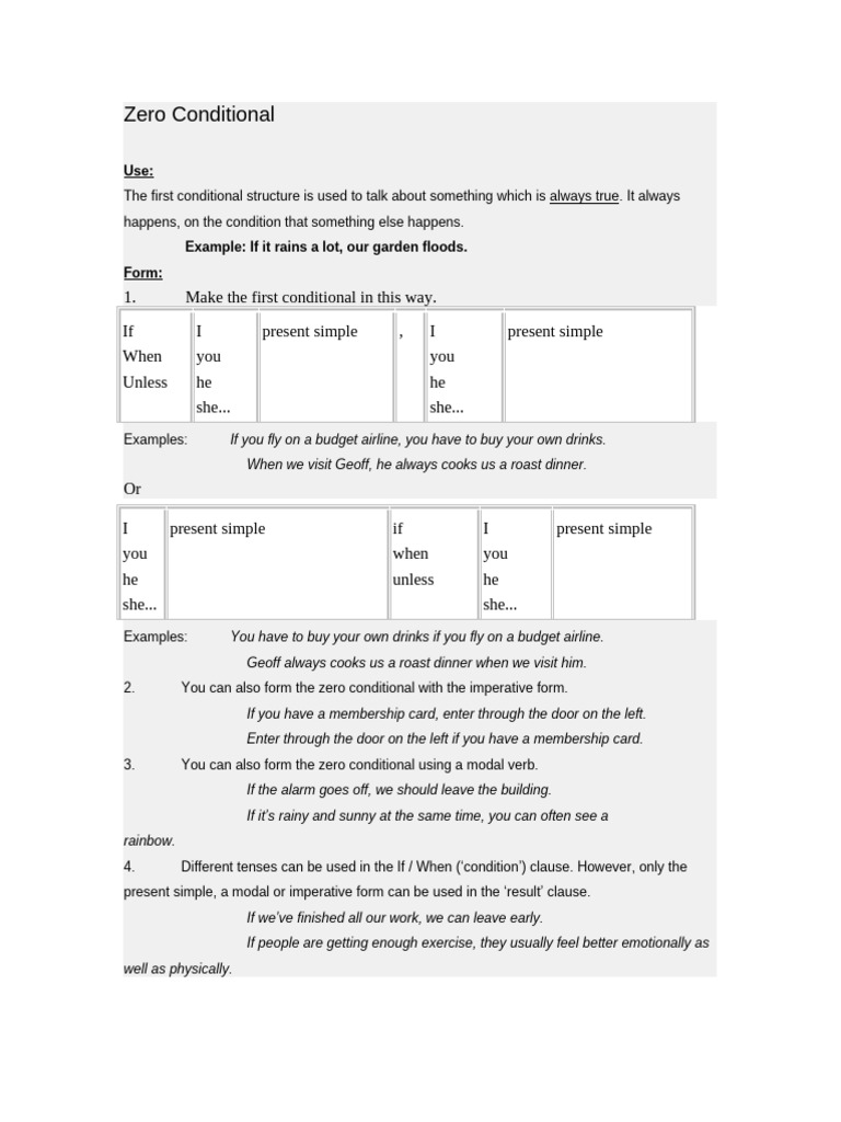 Understanding Zero Conditional Structure | PDF