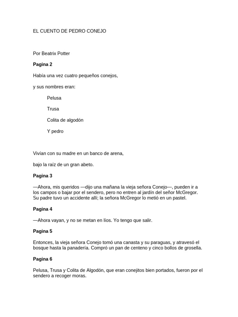 Aventuras de Pedro Conejo | PDF