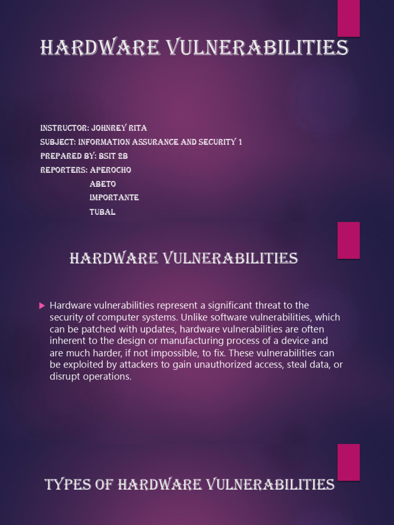 Hardware Vulnerabilities | PDF | Security | Computer Security