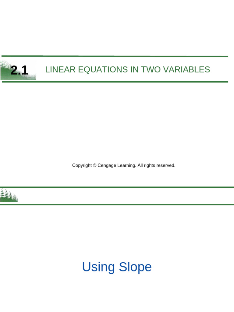 Day1 - LINEAR EQUATIONS SLOPES LEC | PDF | Slope | Mathematics