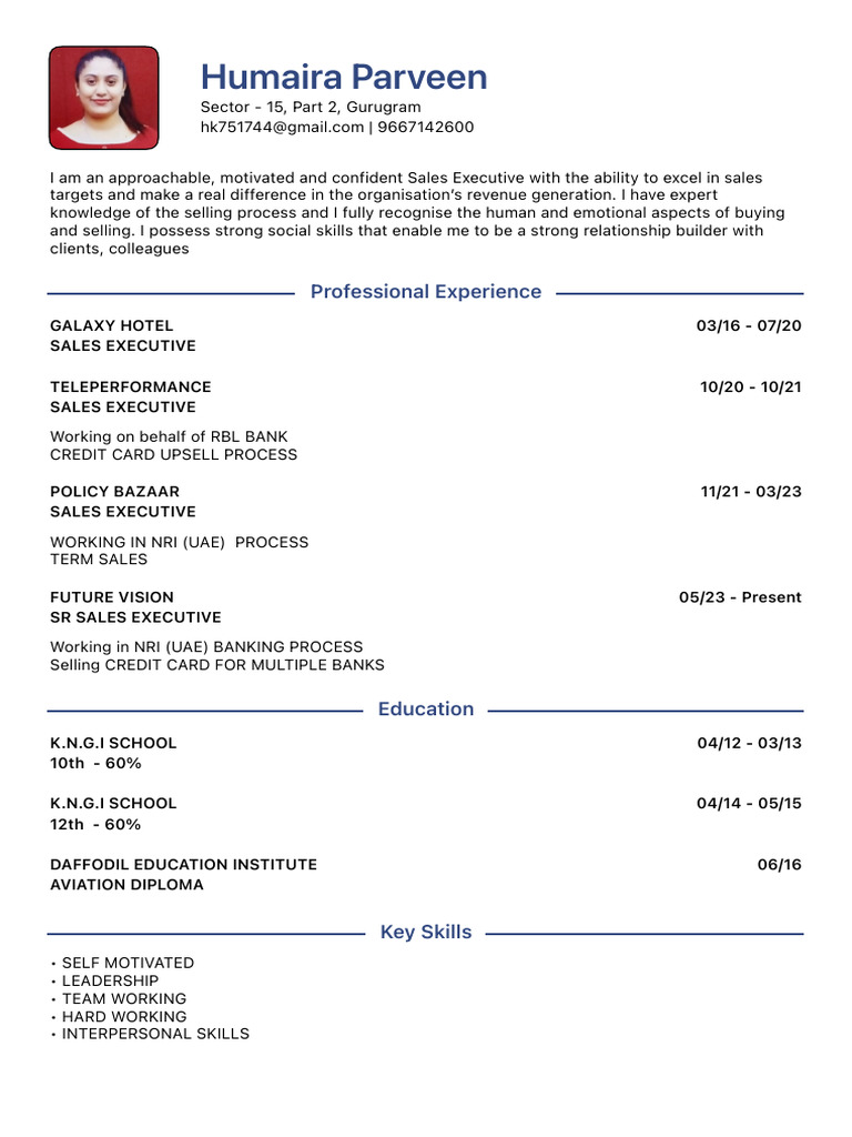 Humaira Parveen: Professional Experience | PDF