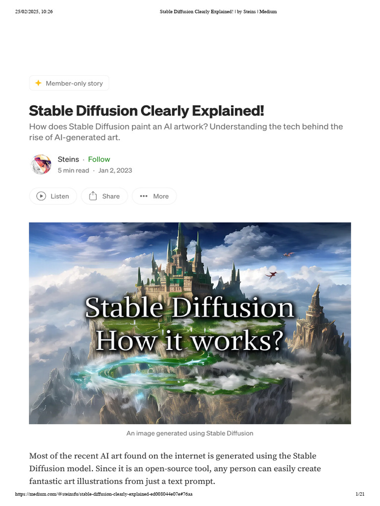 Stable Diffusion Clearly Explained! - by Steins - Medium | PDF | Applied Mathematics | Cognitive ...