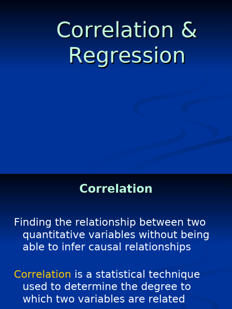 Lecture 7 - Correlation Regression | PDF | Data Analysis | Multivariate Statistics