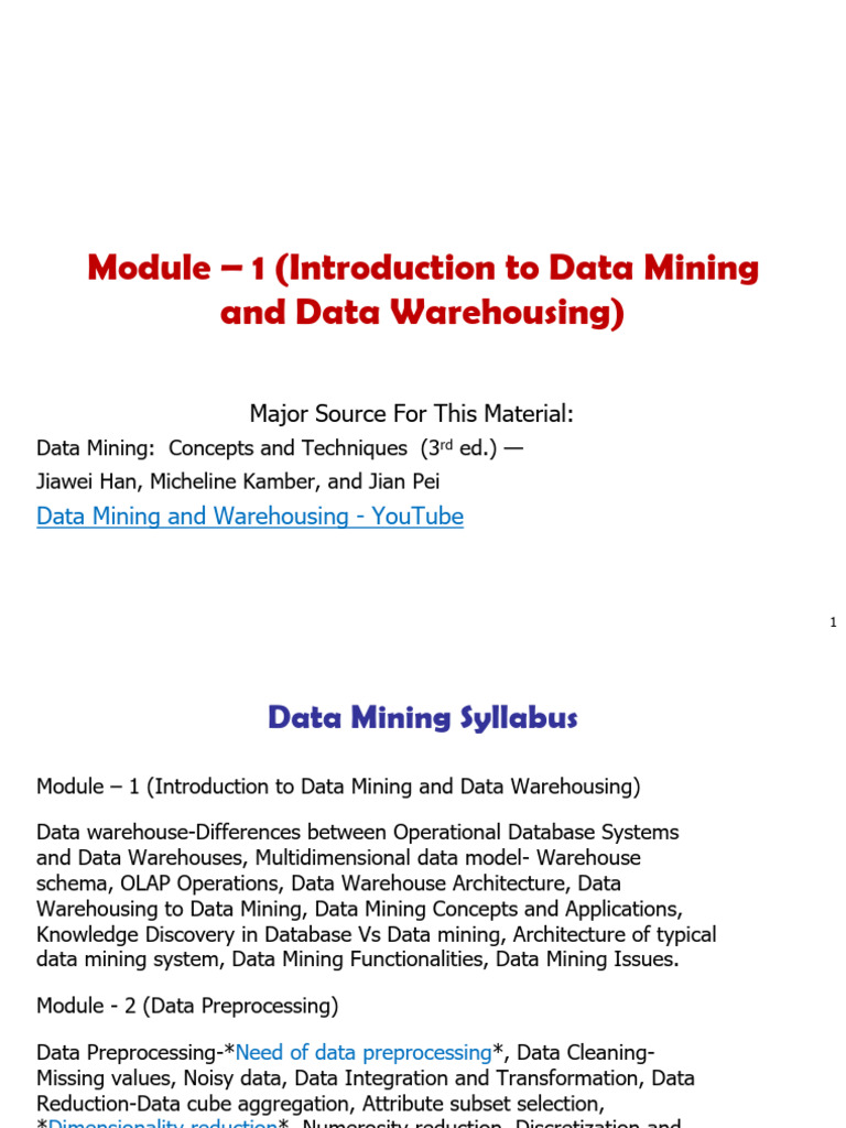 DM-M1-PPT v1.11 | PDF | Data Warehouse | Databases