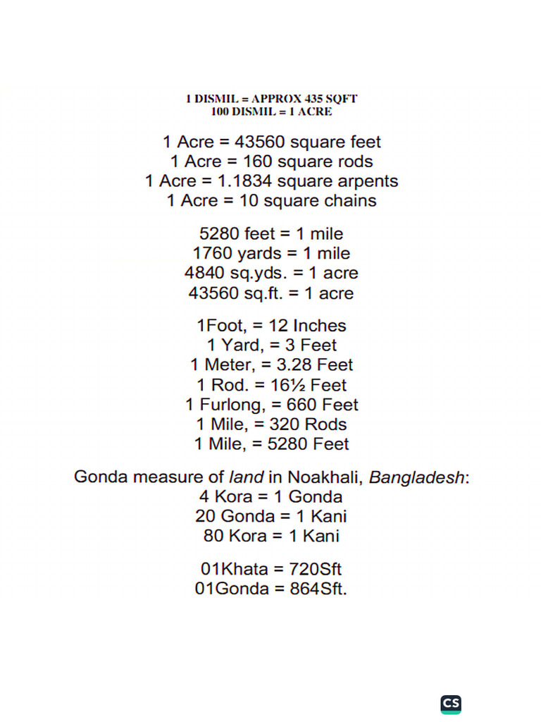 Land Measurement | PDF