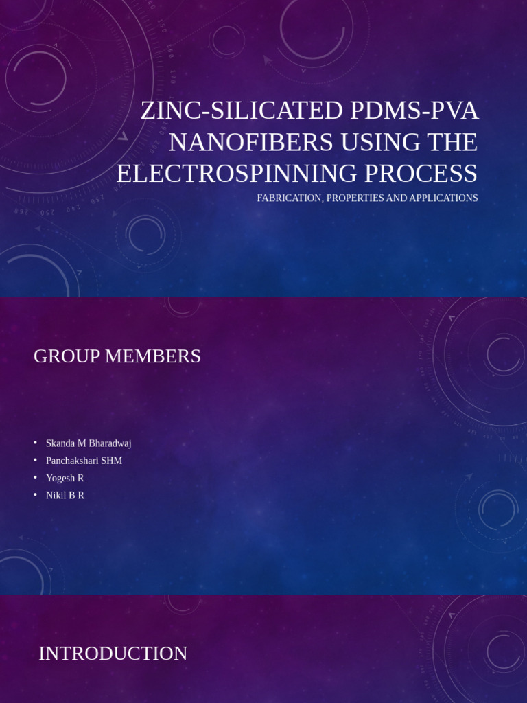 Zinc-Silicated PDMS-PVA Nanofibers Using The Electrospinning Process ...