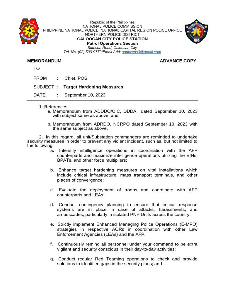 Target Hardening Measures | PDF | Government | Securities