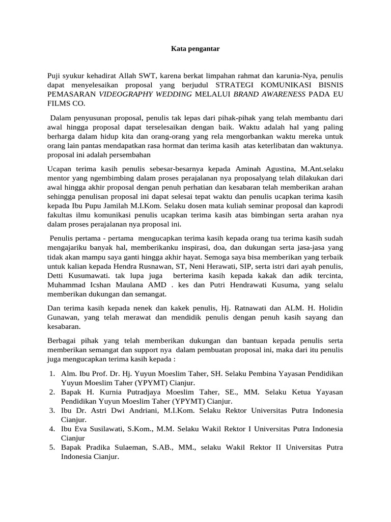 Kata Pengatar Done Bismillah | PDF