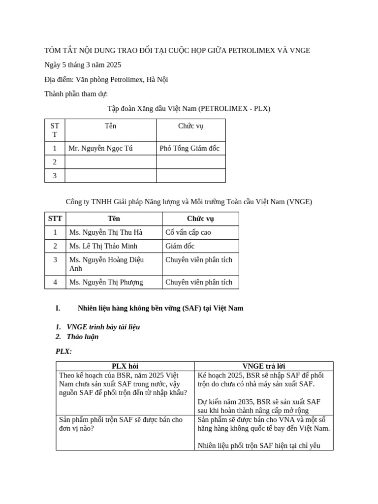 Memo Vnge PLX | PDF