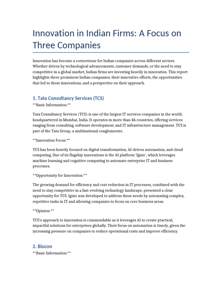 Innovation in Indian Firms Report | PDF | Electric Vehicle ...