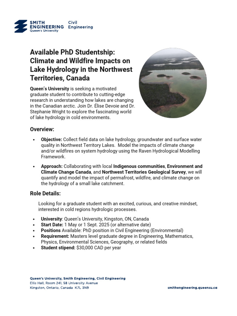 Weston Student Advertisement PHD | PDF | Hydrology | Lake