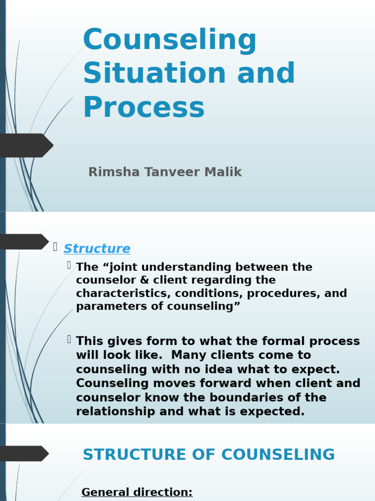 Counseling Process and Structure Guide | PDF