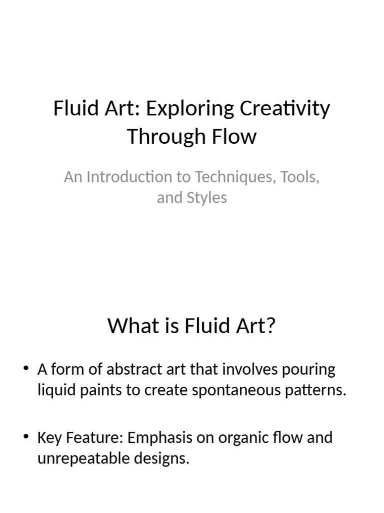 Fluid Art Techniques and Creativity Guide | PDF