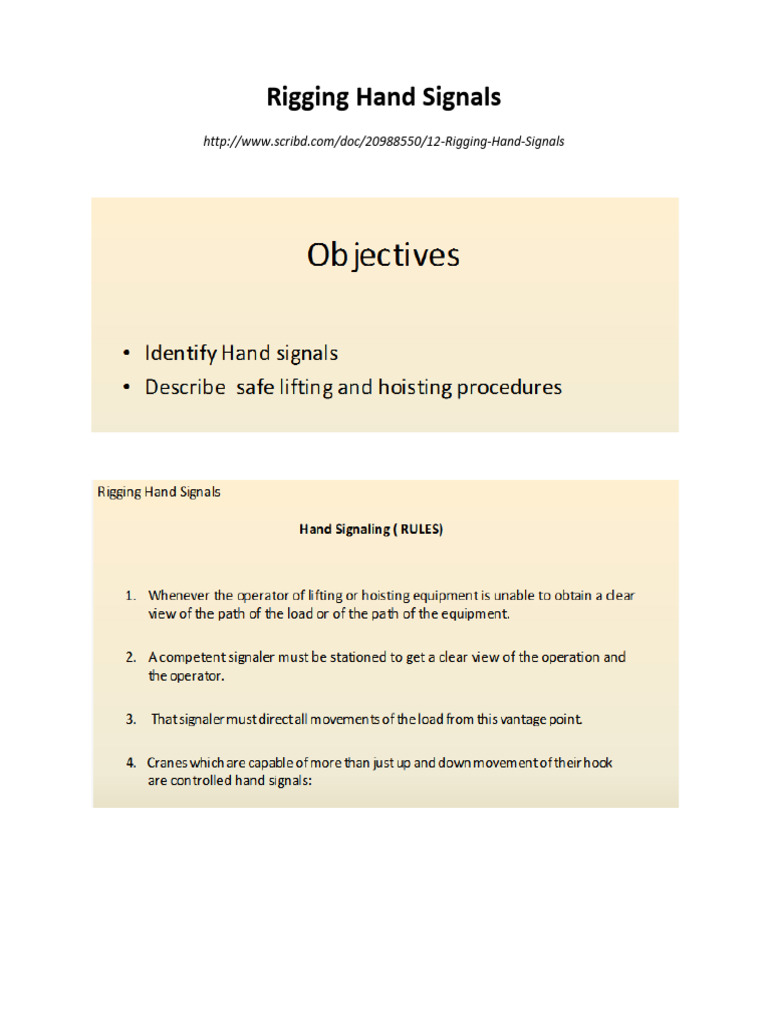 Rigging Hand Signals | PDF