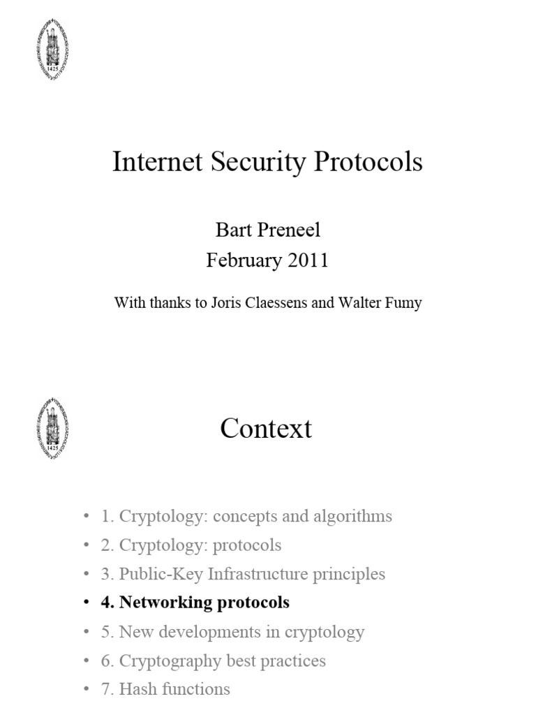 internet security protocols | PDF | Transport Layer Security | Internet Protocol Suite