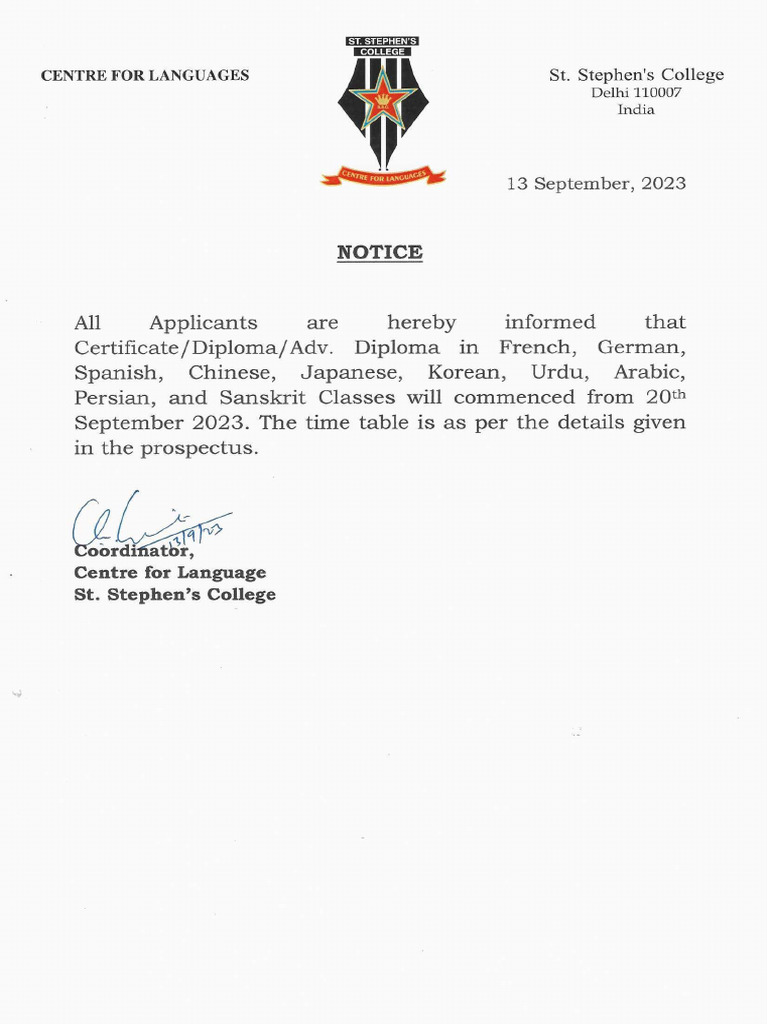 3 Notice Classes Start 20sept23 | PDF