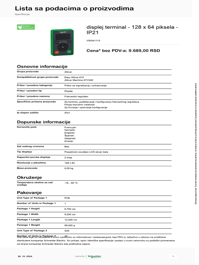 Schneider Electric - Easy-Altivar-610 - VW3A1113 | PDF