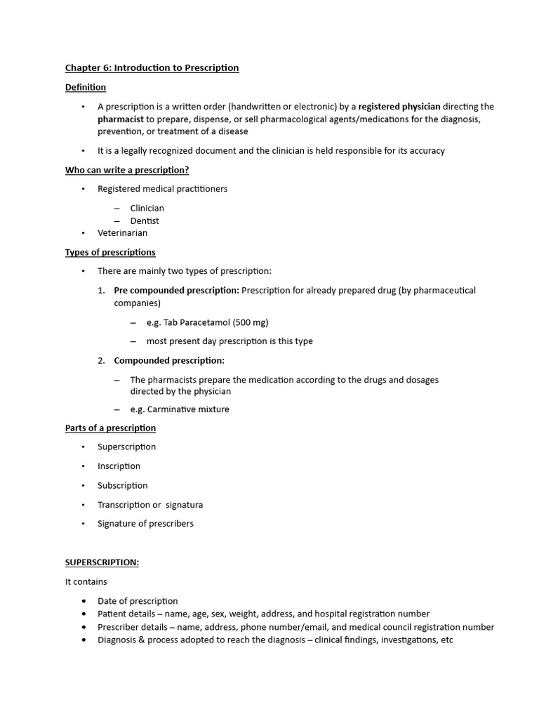 Understanding Prescription Components | PDF | Medical Prescription ...