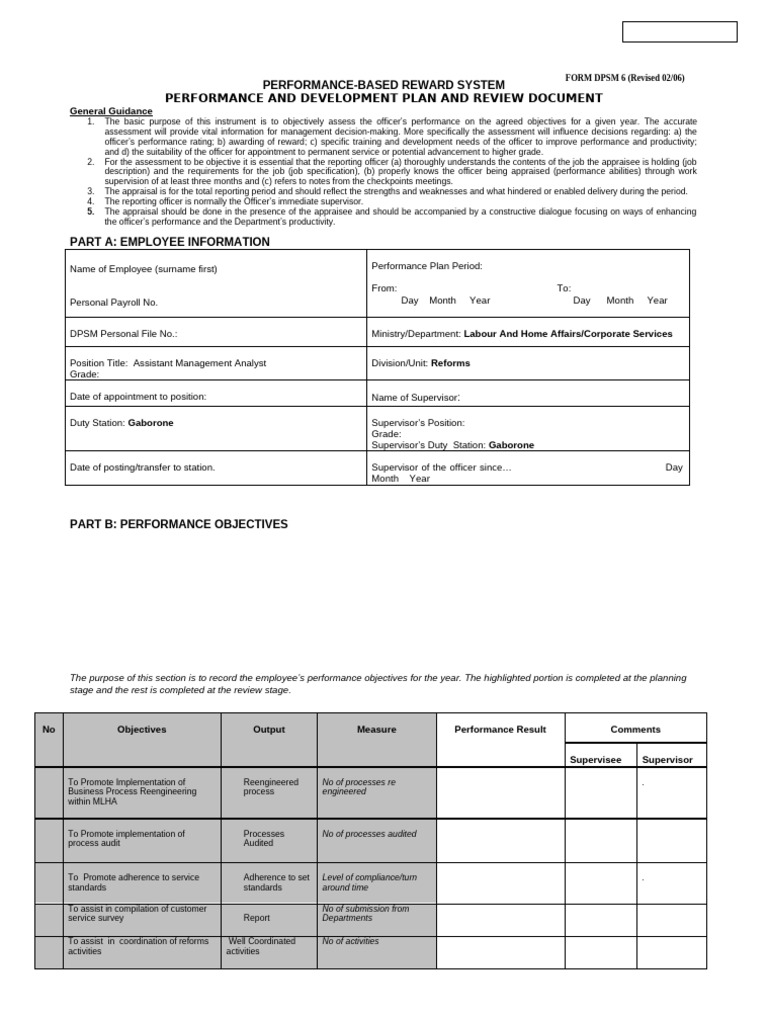PDP template for use by all officers except E and F grade | PDF ...